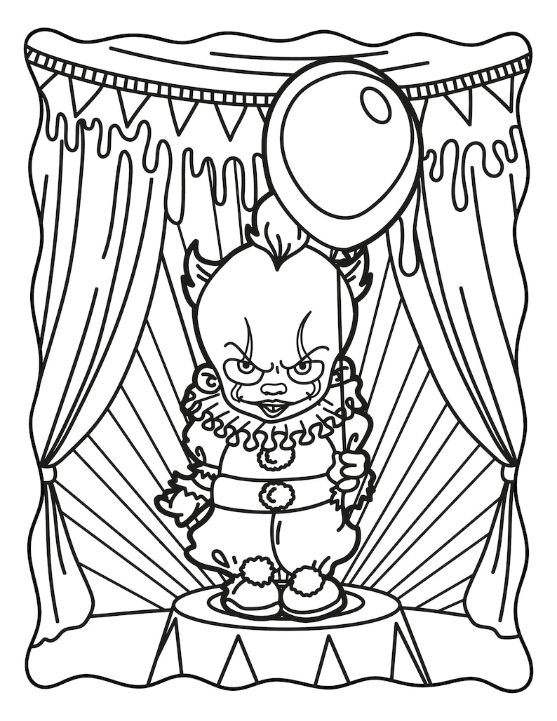 Creepy Chibi Cute Horror Coloring Book 20 Unique Coloring Etsy Denmark