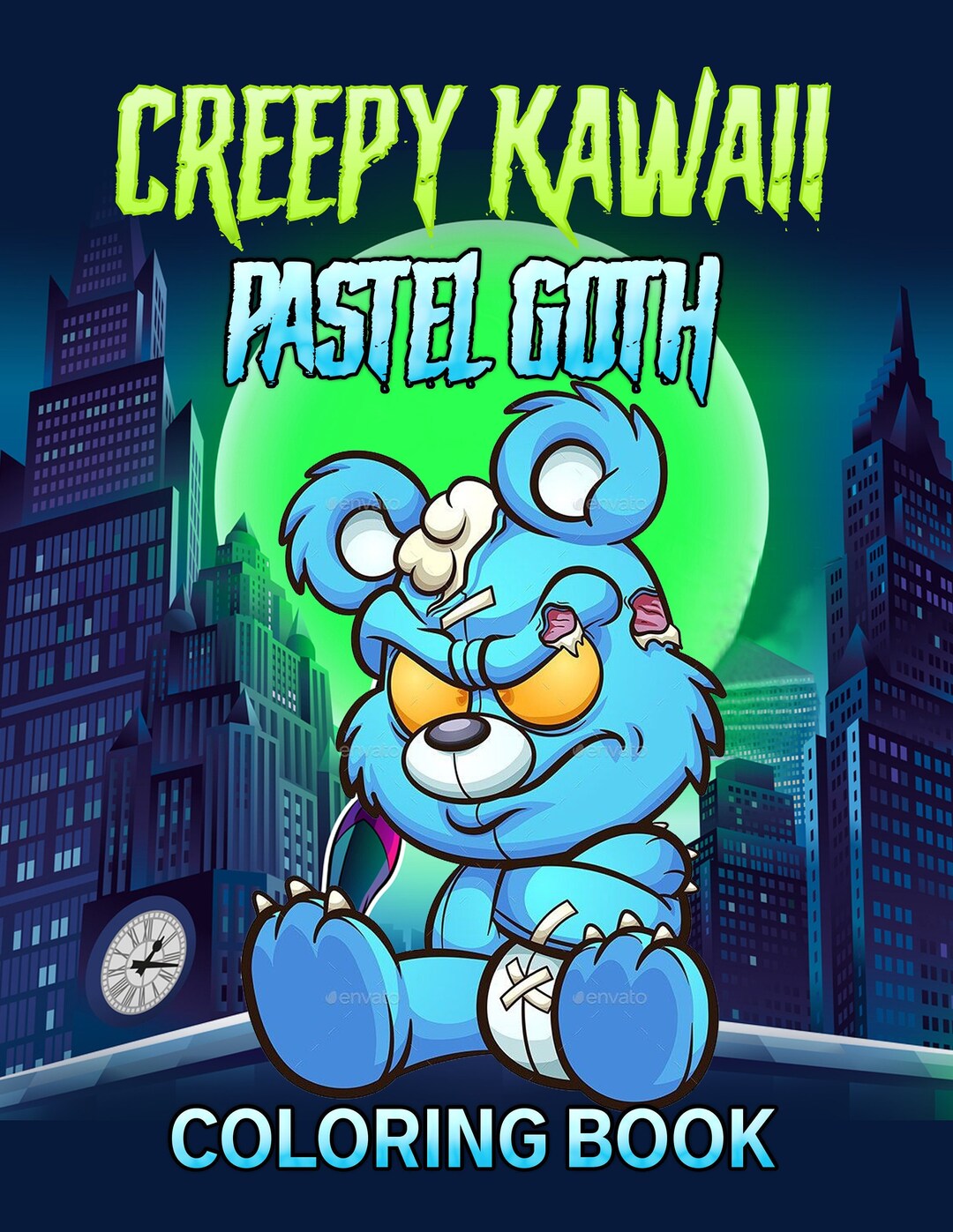 Creepy Kawaii Pastel Goth Coloring Book: 25 Cute Horror Spooky Gothic ...
