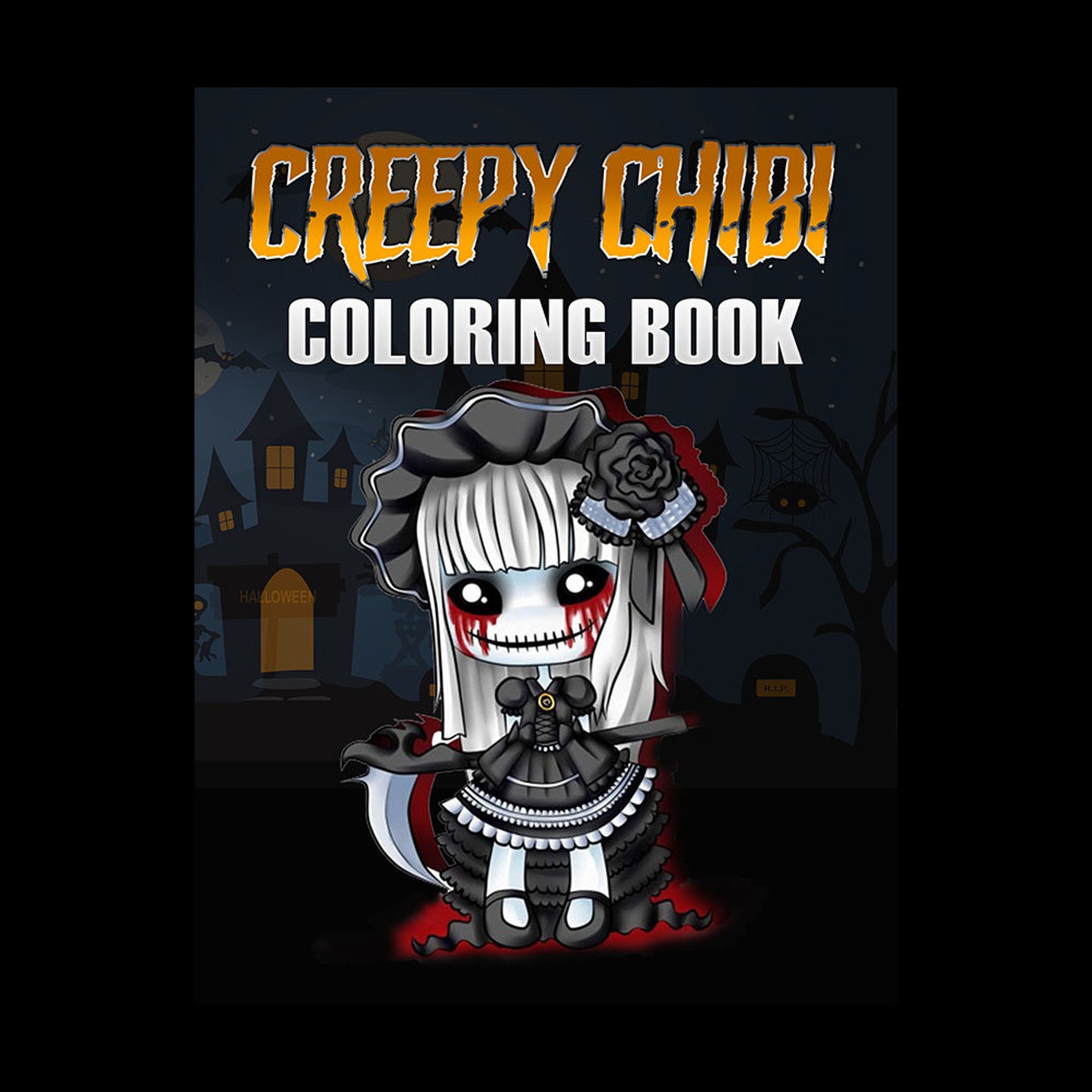 Creepy Chibi Cute Horror Coloring Book 20 Unique Coloring Etsy
