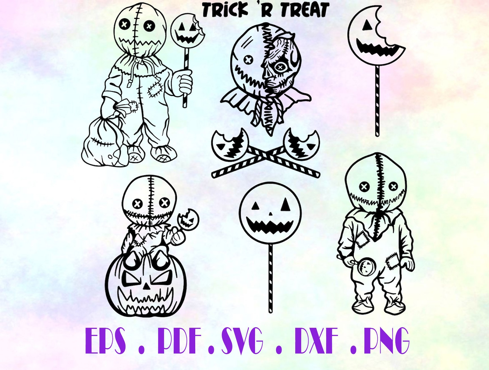 Layered SVG Trick r Treat Sam Cricut Silhouette Cut File | Etsy