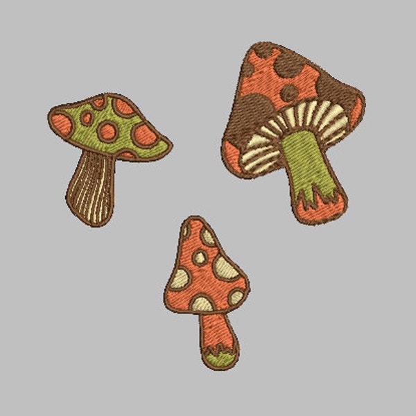Pes File for Embroidery Mushroom - Etsy