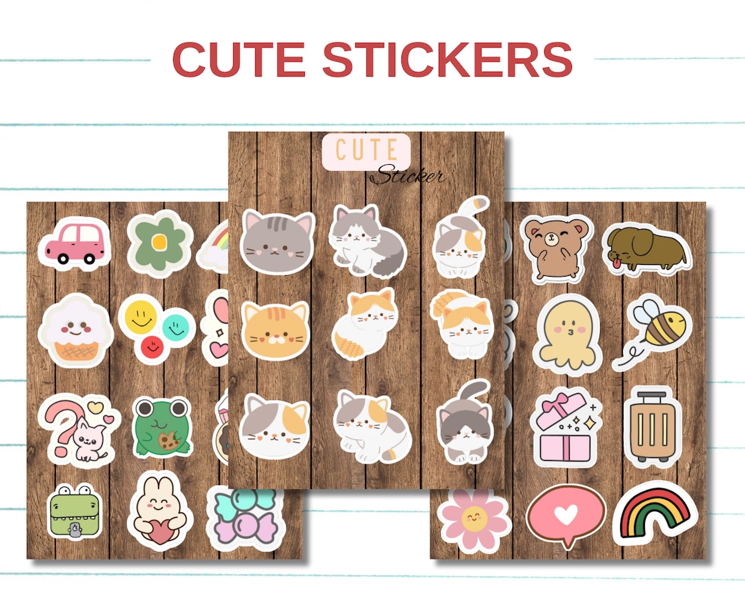 Pastel Cute Stickers , Mail, Stickers, Set of 33 Stickers, Sticker ...