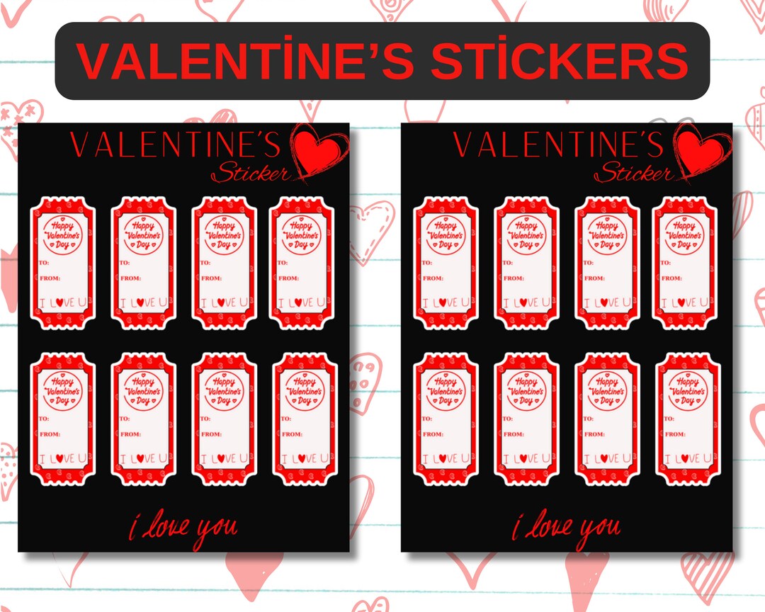 Valentines Day Sticker Sheet Journal Stickers, Scrapbook Sticker ...