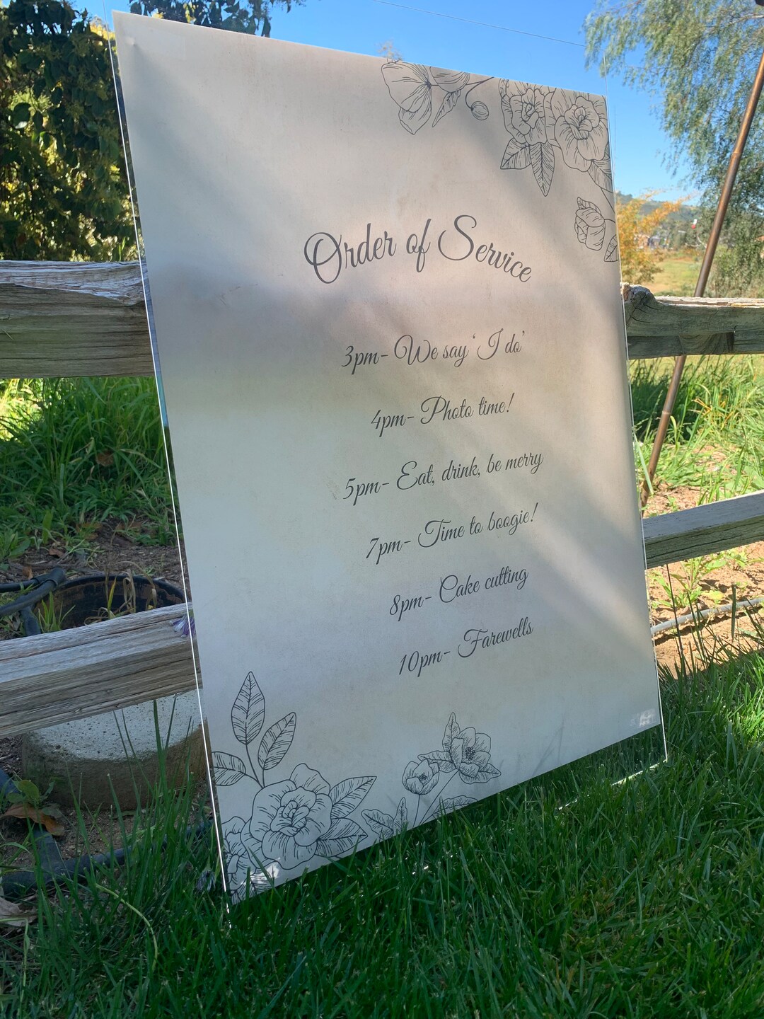WEDDING POSTER- Order of Service in Vellum - Etsy