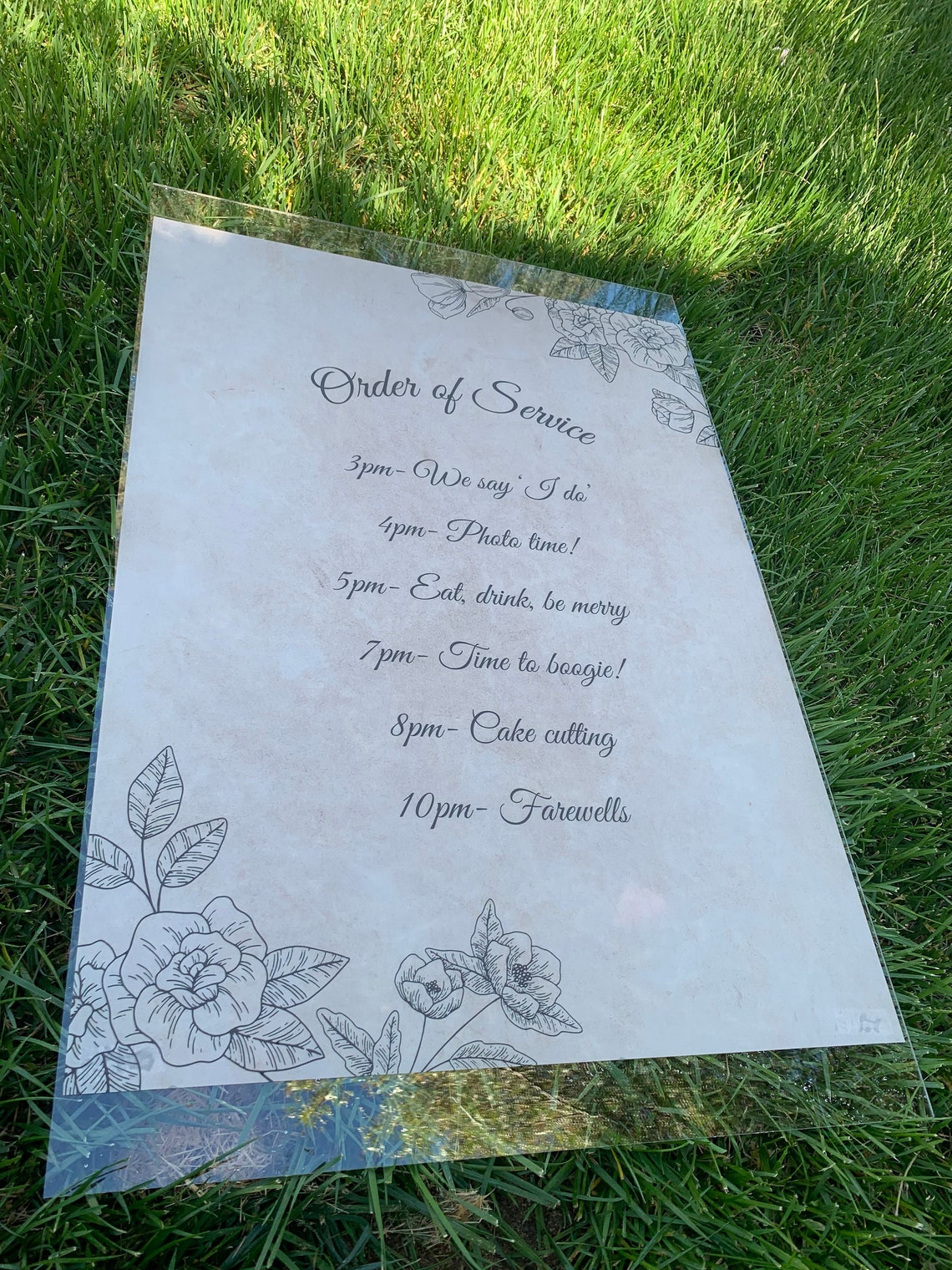 WEDDING POSTER- Order of Service in Vellum - Etsy