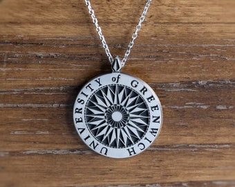 Personalized Sterling Silver Necklace Engraved With College or | Etsy
