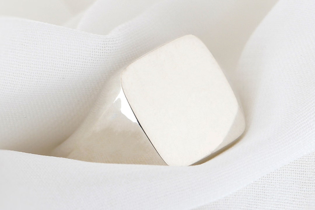 Custom Pinky Initial Ring Signet Monogrammed With Dainty Silver ...