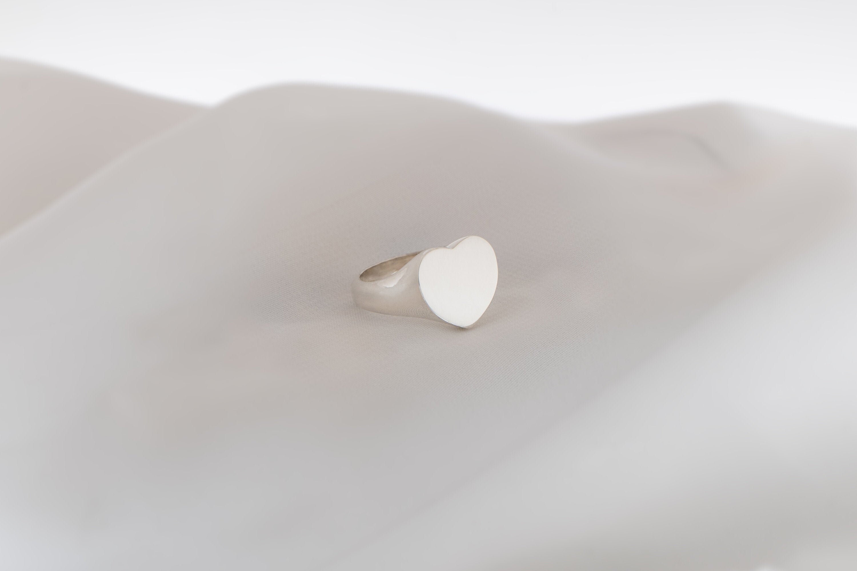 Sterling Silver Heart Ring Personalized & Engraved Ring Gold | Etsy