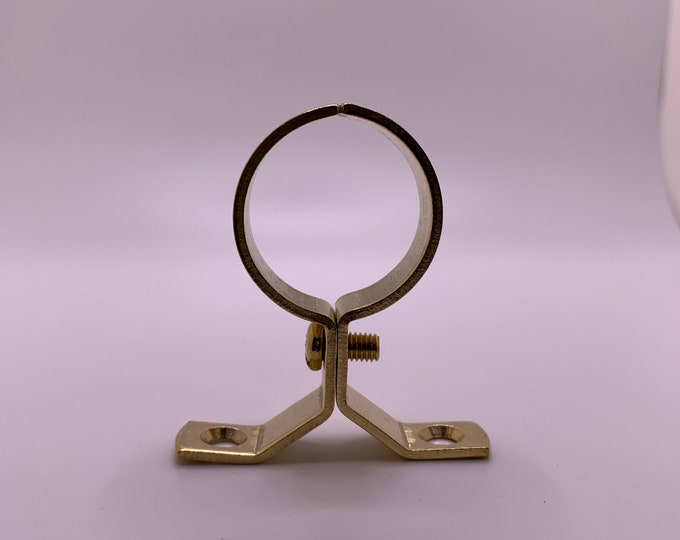 Solid Brass Pipe Mount Fixing Bracket Steam Punk Industrial Copper 1/2 ...