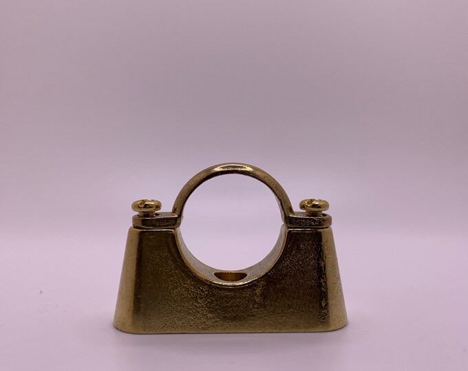 Solid Brass Pipe Mount Fixing Bracket Steam Punk Industrial Copper 1/2 ...