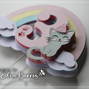 Cat Cake Topper Svg | Kitty Cake Topper Svg | Cat Themed - Birthday ...