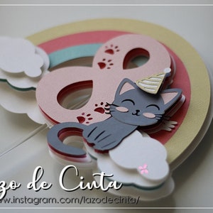 Cat Cake Topper SVG Cat Themed Kids Birthday Party - Etsy