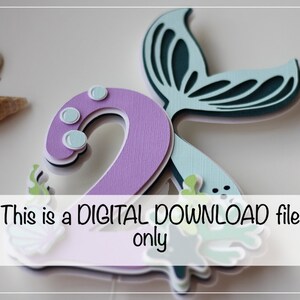 Mermaid Cake Topper SVG | Under the Sea - Girls - Birthday - Party ...