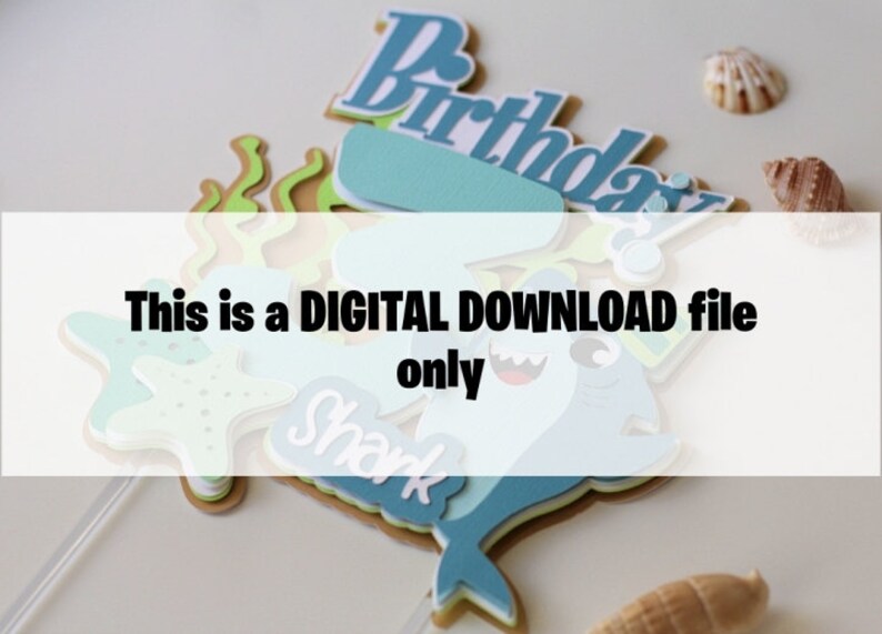 Shark Cake Topper SVG Under the Sea Kids Birthday - Etsy