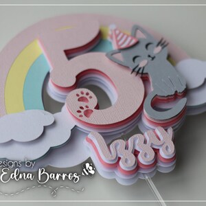 Cat Cake Topper Svg Kitty Cake Topper Svg Cat Themed Birthday Party ...