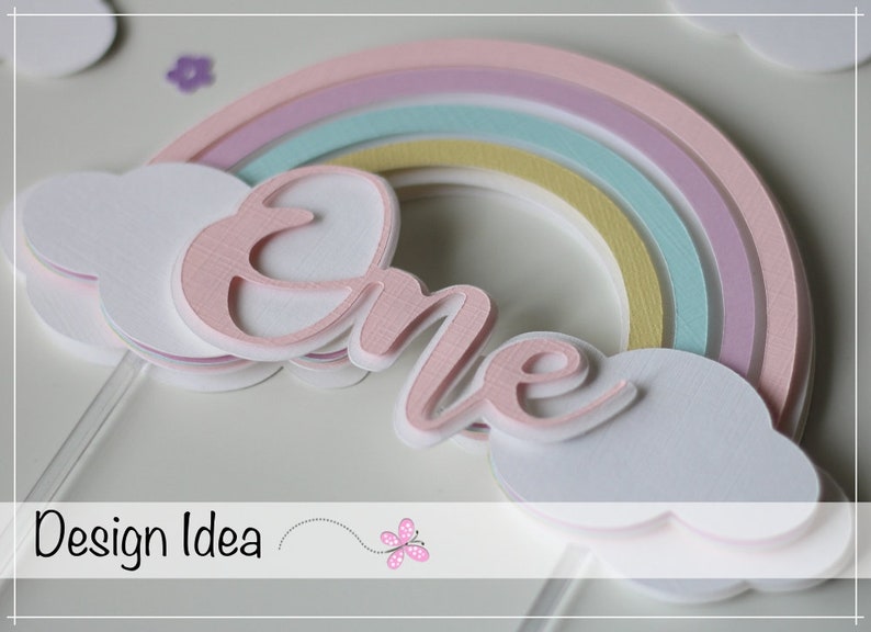Rainbow Birthday Cake Topper Svg | Rainbow Layered Cake Topper Svg ...