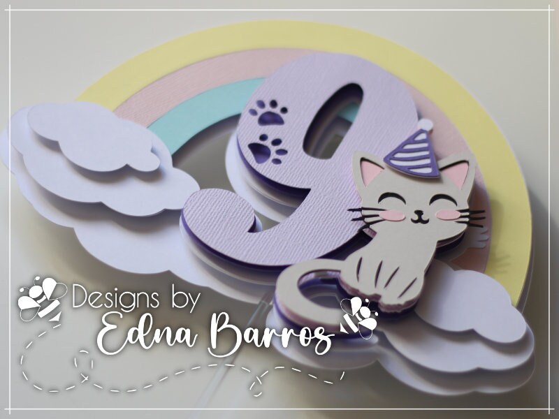 Cat Cake Topper SVG | Cat Themed - Kids - Birthday - Party ...
