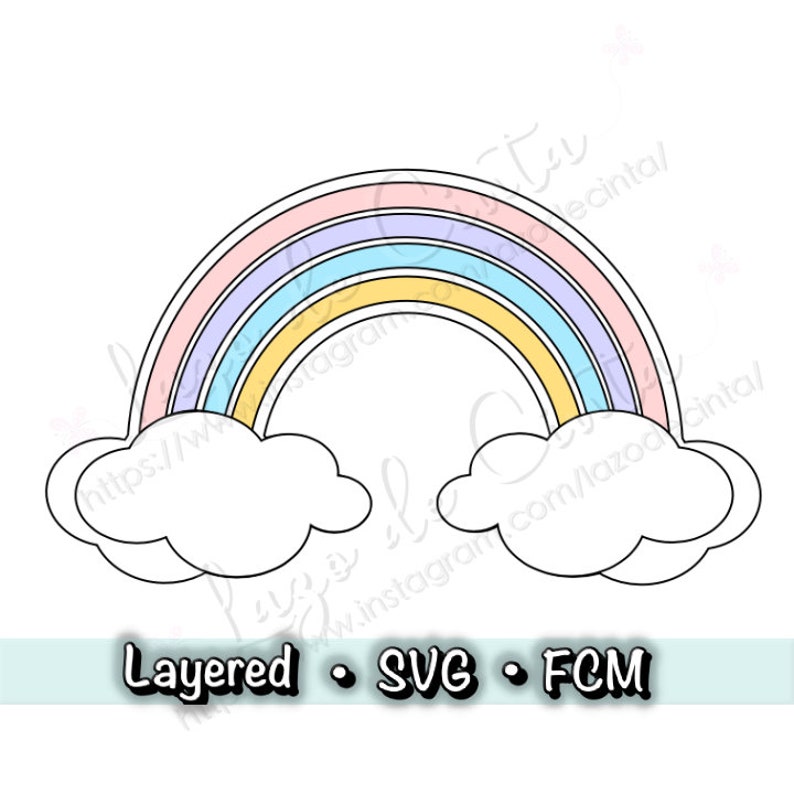 Rainbow Birthday Cake Topper Svg Rainbow Layered Cake Topper - Etsy
