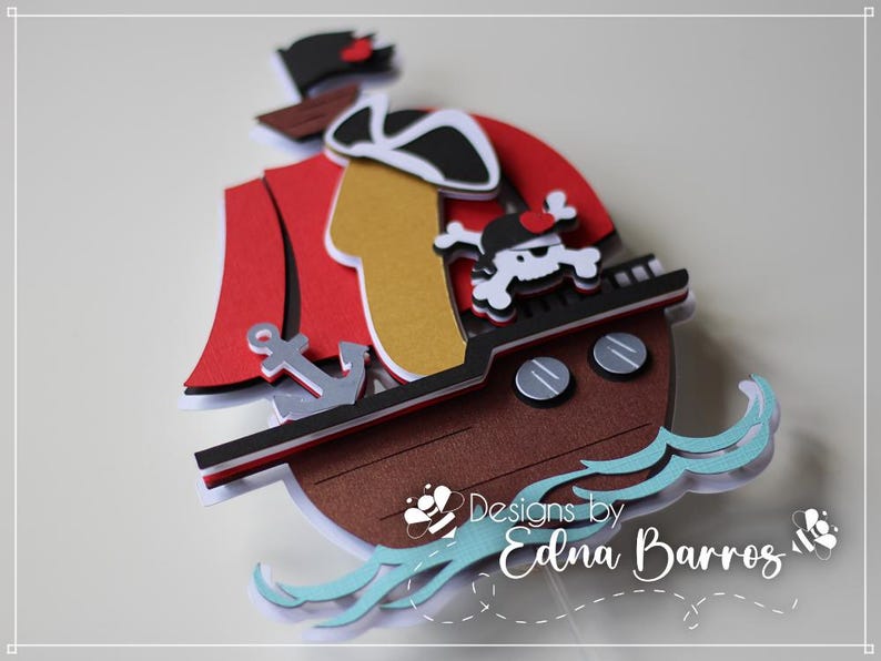 Pirate Ship Cake Topper, First Birthday Decoration Cut File SVG ...