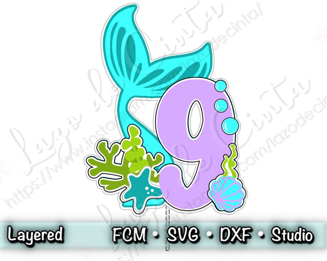 Mermaid Cake Topper SVG | Girls - Under the Sea - Birthday - Party ...