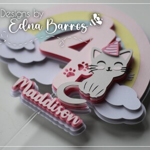 Cat Cake Topper Svg | Kitty Cake Topper Svg | Cat Themed - Birthday ...