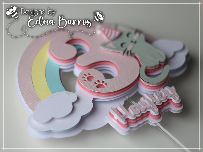 Cat Cake Topper Svg | Kitty Cake Topper Svg | Cat Themed - Birthday ...