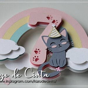 Cat Cake Topper SVG Cat Themed Kids Birthday Party Celebration Cut ...