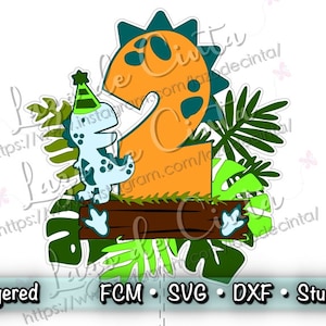 T- Rex Dinosaur Cake Topper SVG | Dinosaur Cake Topper DXF | Dinosaur ...