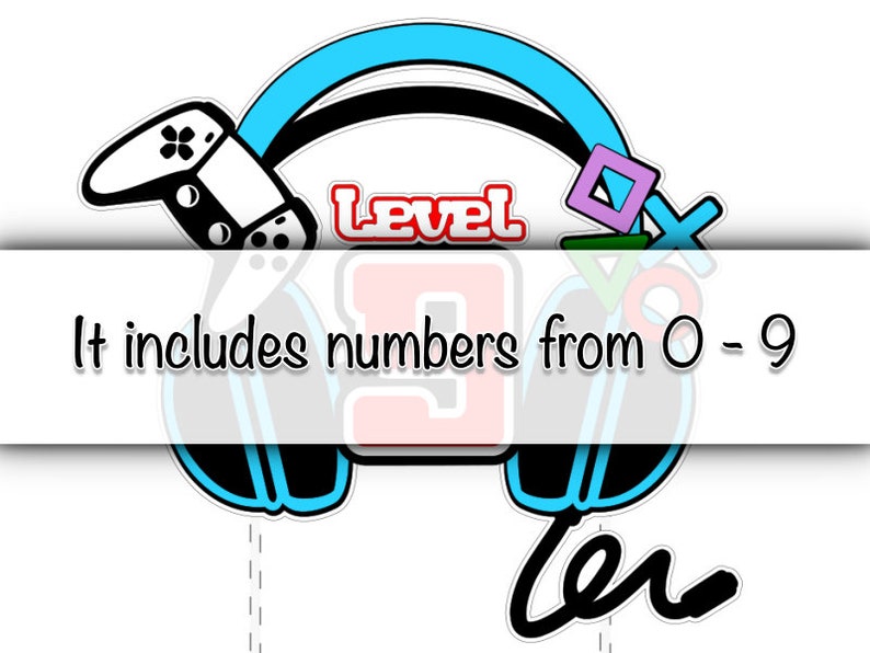 Gamer Birthday Cake Topper Svg | Video Game Topper Svg | Gamer Themed ...