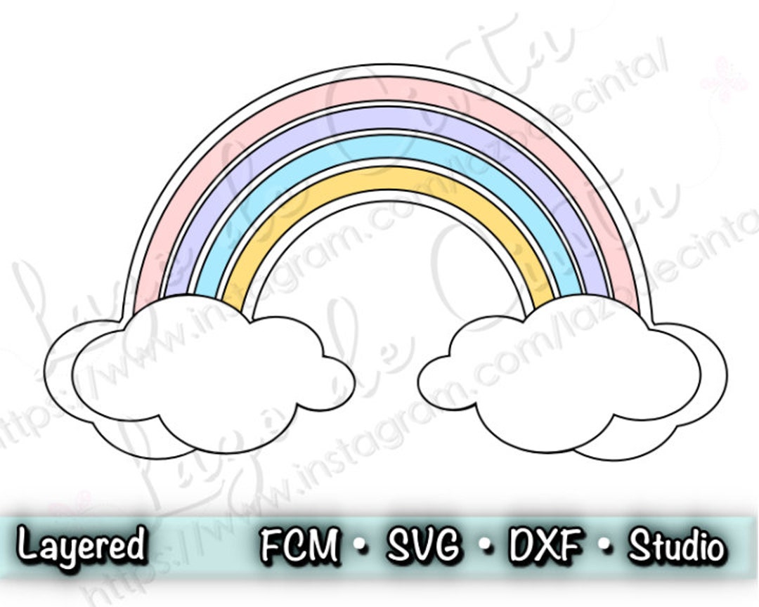 Rainbow Birthday Cake Topper Svg | Rainbow Layered Cake Topper Svg ...