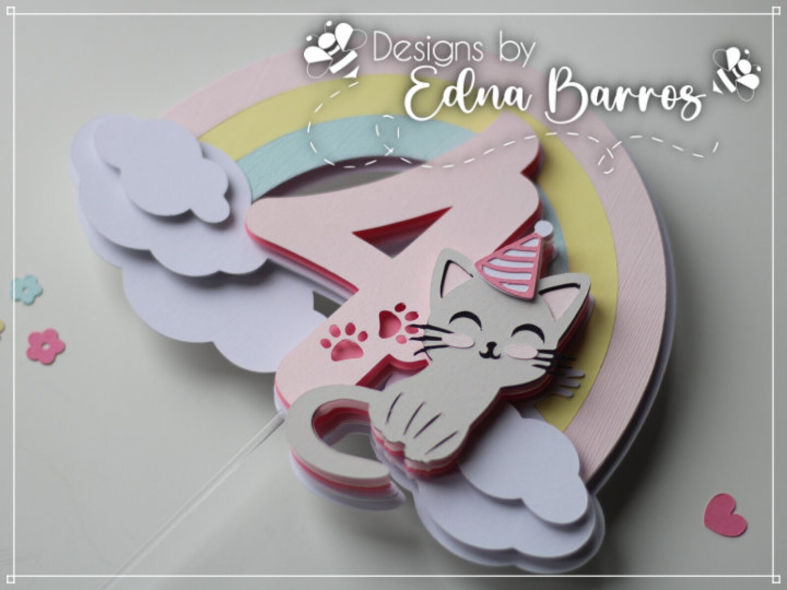 Cat Cake Topper Svg | Kitty Cake Topper Svg | Cat Themed - Birthday ...