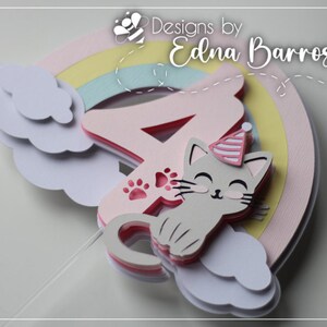 Cat Cake Topper Svg | Kitty Cake Topper Svg | Cat Themed - Birthday ...