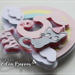 Cat Cake Topper Svg Kitty Cake Topper Svg Cat Themed Birthday Party ...