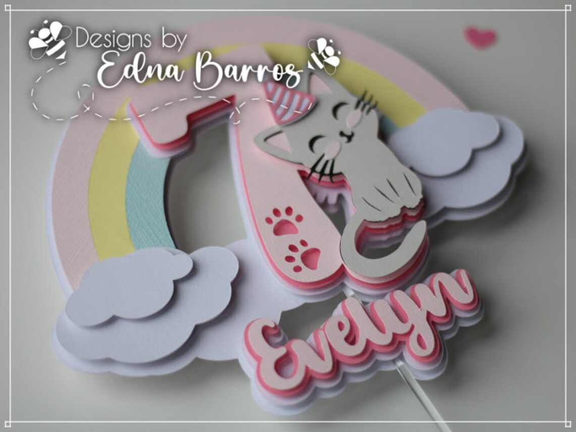 Cat Cake Topper SVG | Cat Themed - Kids - Birthday - Party ...