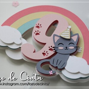 Cat Cake Topper SVG Cat Themed Kids Birthday Party Celebration Cut ...