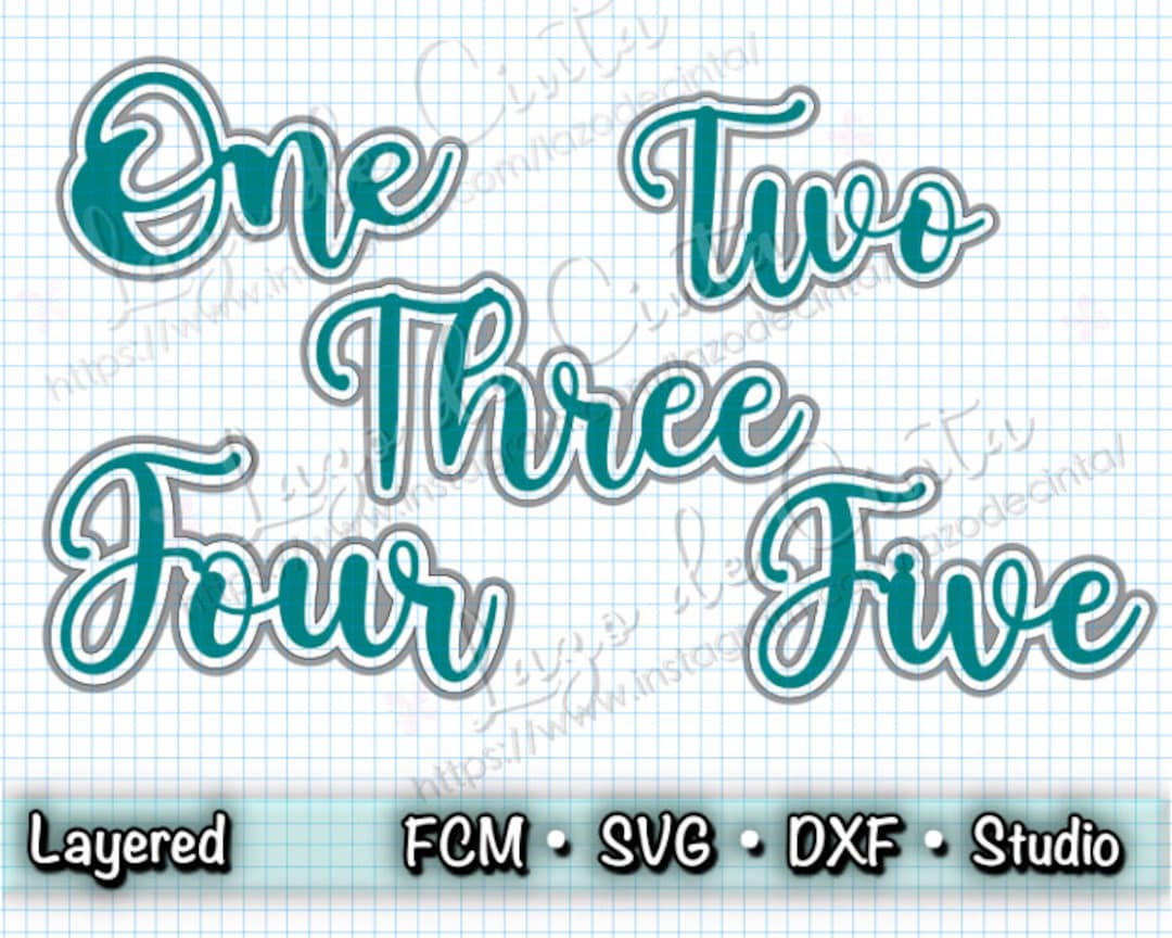 Layered Numbers One to Five Svg | Numbers SVG | Numbers - Layers - Age ...