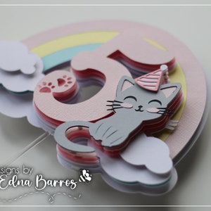 Cat Cake Topper Svg Kitty Cake Topper Svg Cat Themed Birthday Party ...