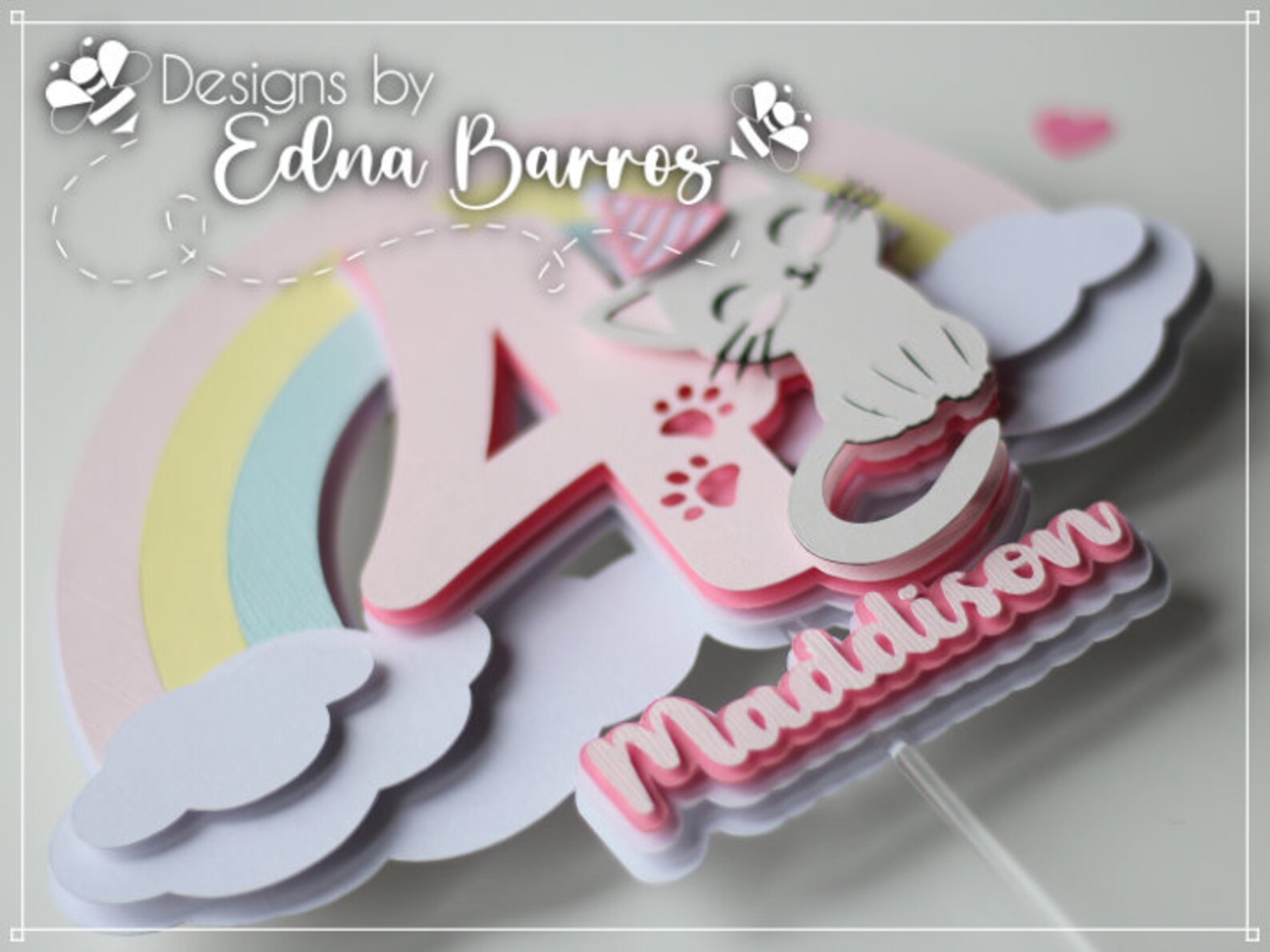 Cat Cake Topper Svg | Kitty Cake Topper Svg | Cat Themed - Birthday ...