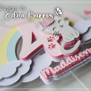 Cat Cake Topper Svg | Kitty Cake Topper Svg | Cat Themed - Birthday ...