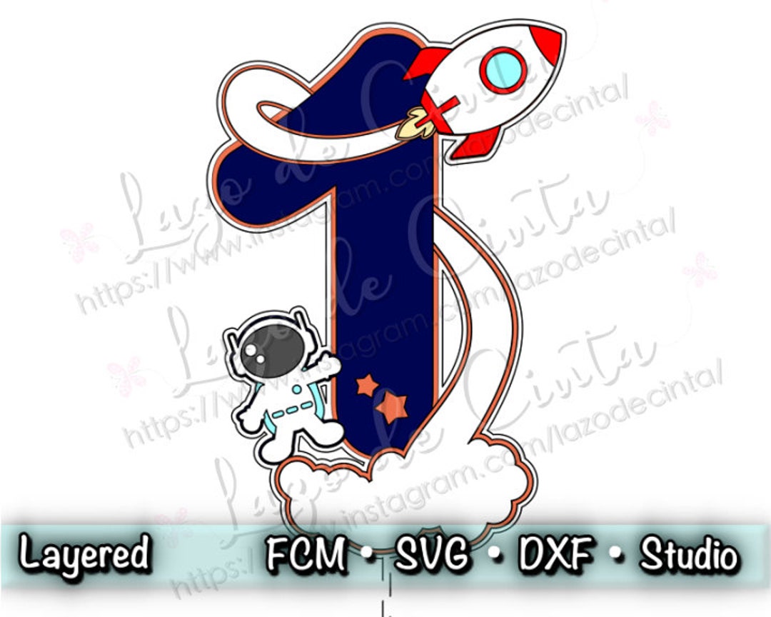 Astronaut Cake Topper SVG | Spaceman Themed - Rocket - Kids - Birthday ...