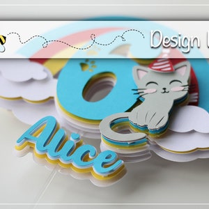 Cat Cake Topper Svg Kitty Cake Topper Svg Cat Themed Birthday Party ...