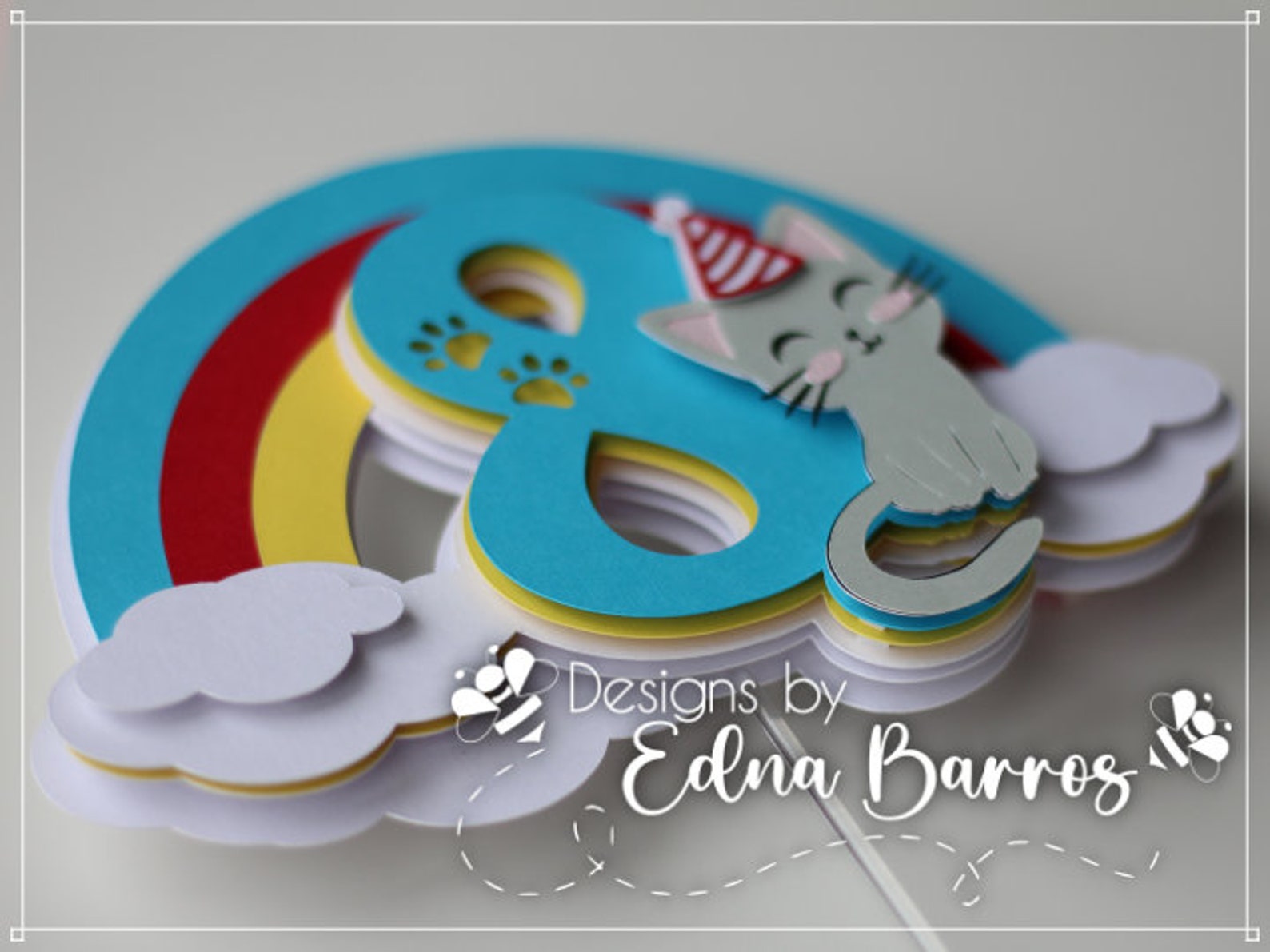 Cat Cake Topper SVG | Cat Themed - Kids - Birthday - Party ...