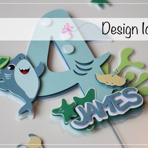 Shark Cake Topper SVG | Sea Themed - Kids - Birthday - Party ...