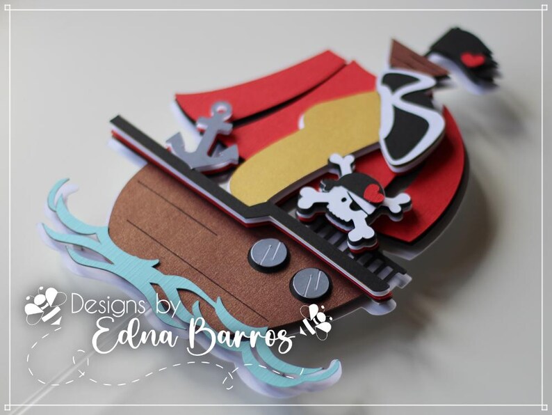 Pirate Ship Cake Topper, First Birthday Decoration Cut File SVG ...