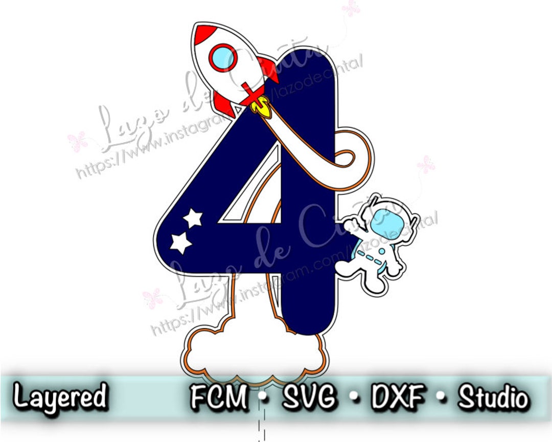 Astronaut Cake Topper SVG | Spaceman Themed - Rocket - Kids - Birthday ...