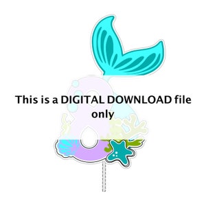 Mermaid Cake Topper SVG | Under the Sea - Girls - Birthday - Party ...