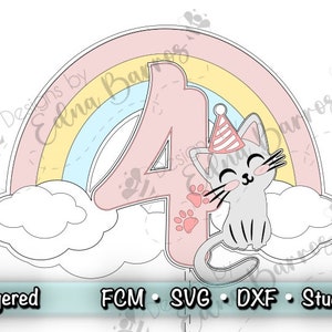 Cat Cake Topper Svg | Kitty Cake Topper Svg | Cat Themed - Birthday ...
