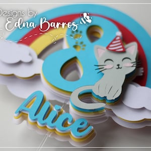 Cat Cake Topper SVG | Cat Themed - Kids - Birthday - Party ...