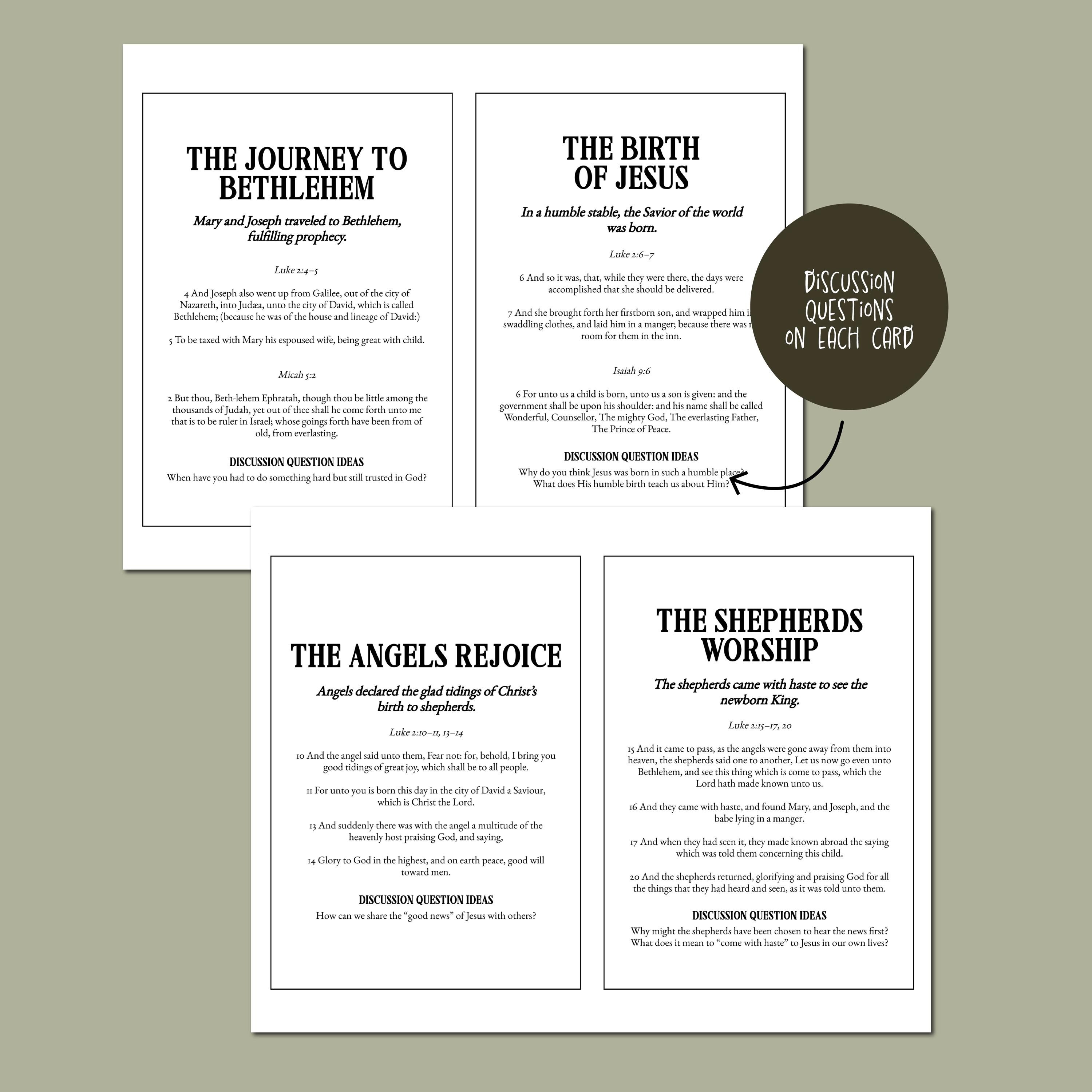 LDS Christmas Study Cards - 12 Day Countdown - Scripture Advent ...