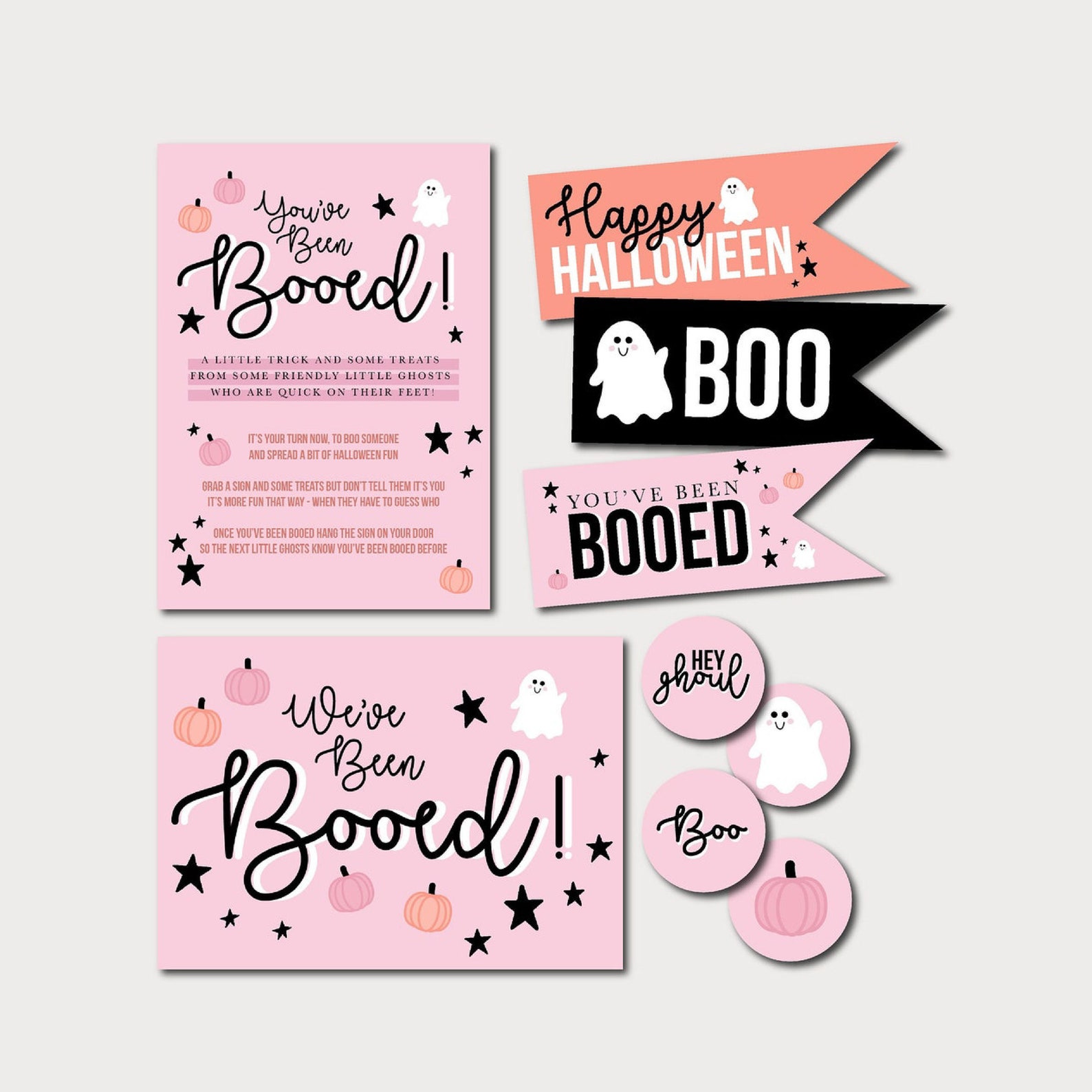Girly Halloween Pink You've Been Booed Printable, You've Been Booed Tag ...